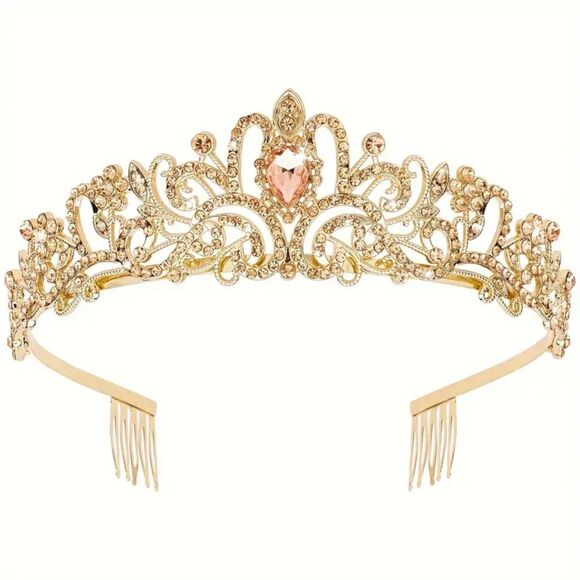 Wicked Silk | Accessories | Wicked Silk Prom Quinceanera Jeweled Crown ...